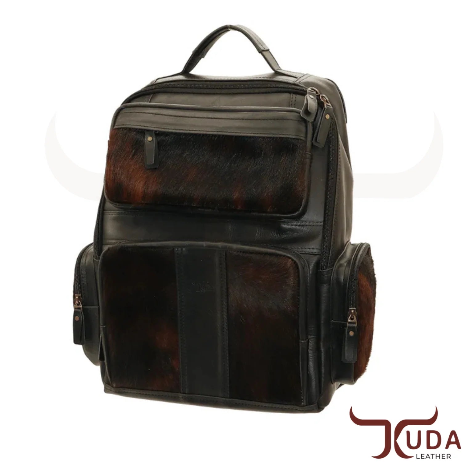 THE BLAKE - Top Grain Black Leather and Brindle Genuine Cowhide – kudastore
